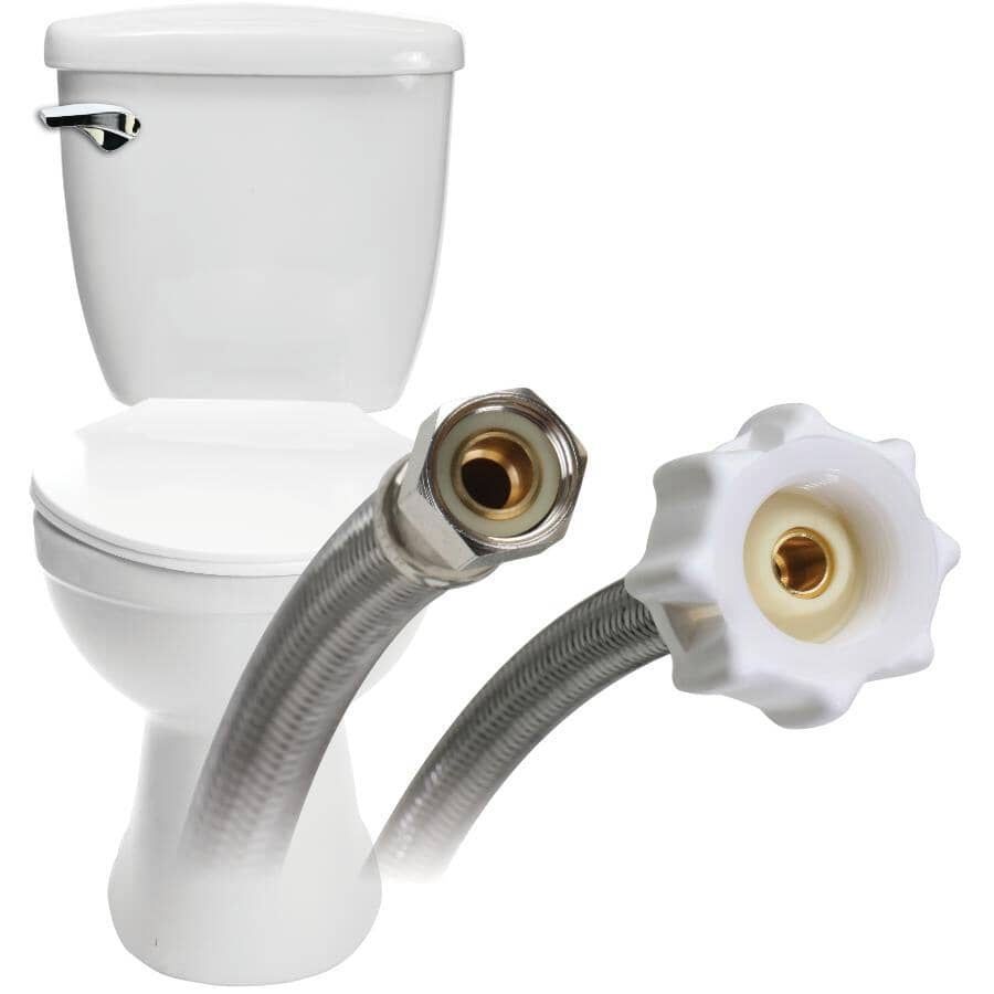 FLUIDMASTER 3/8" Compression x 7/8" Ballcock x 12" Stainless Steel ...