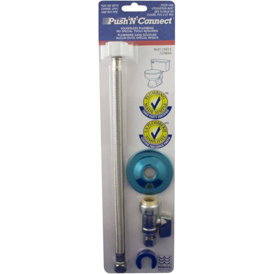 WATERLINE PRODUCTS 1/2" Push N' Connect Stainless Steel Toilet ...