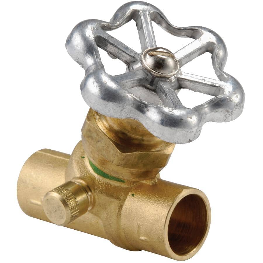 1/2" Copper Angle Stop Valve, with Drain | Home Hardware