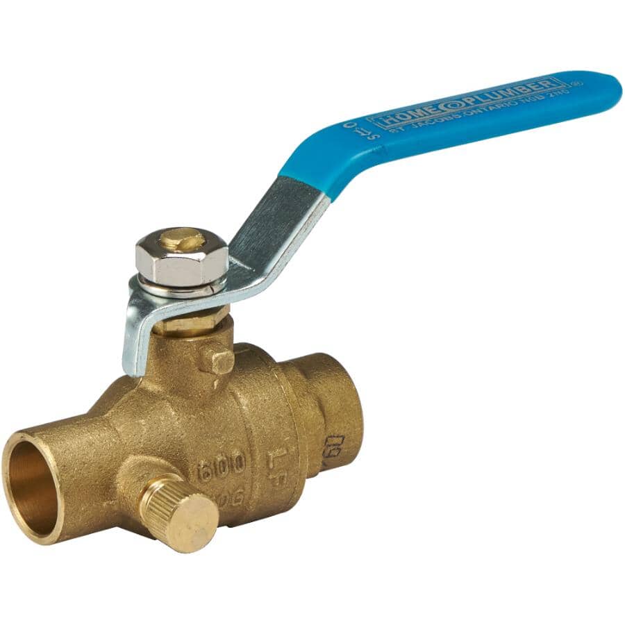 PROJEX 1/2" Brass Ball Valve- with Drain | Home Hardware