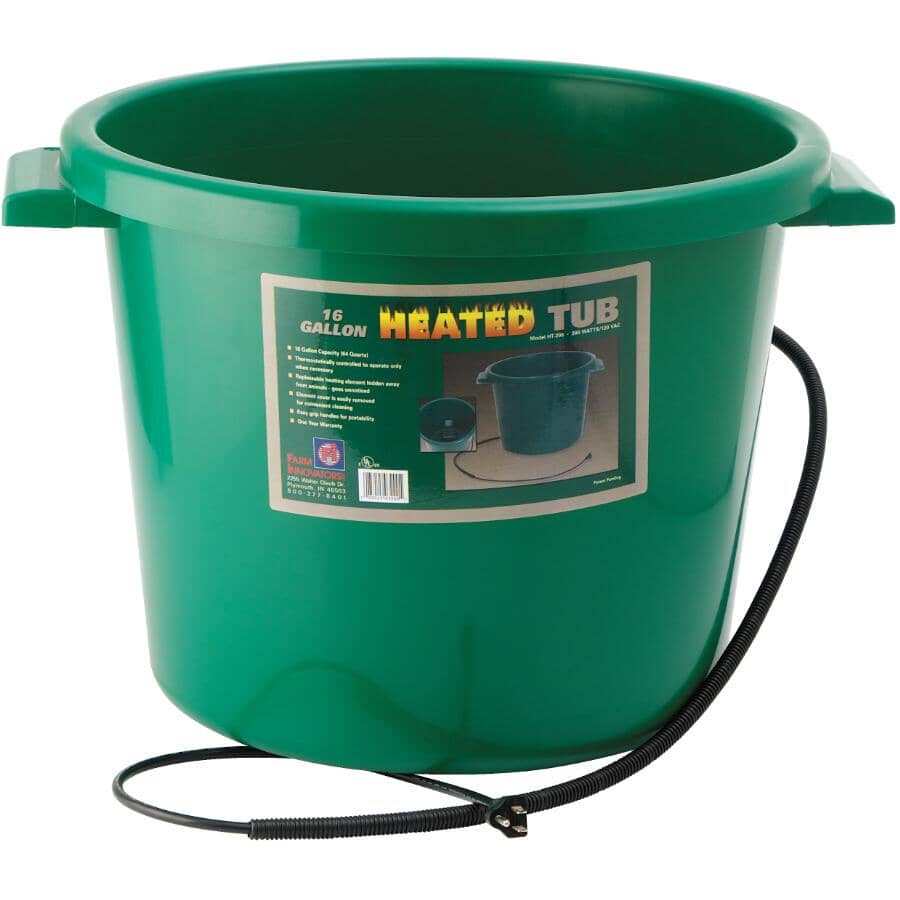 FARM INNOVATORS 16 Gal Plastic Heated Bucket | Home Hardware