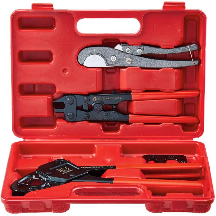 WATERLINE PRODUCTS 1/2" to 1" CrimpRite 3 Piece Combo Angle Crimp Tool ...