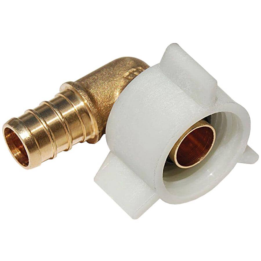 WATERLINE PRODUCTS 1/2" PEX x 1/2" FPT Brass 90 Degree Swivel Elbow | Home Hardware