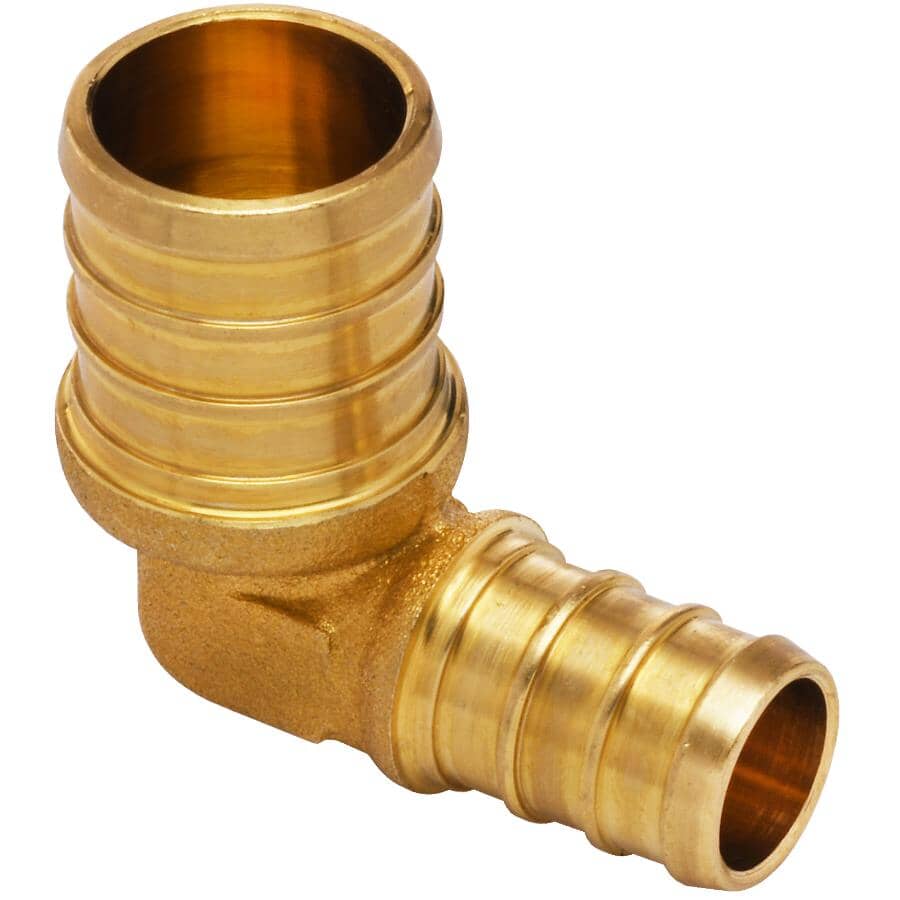 WATERLINE PRODUCTS 3/4" PEX x 1/2" PEX Brass 90 Degree Reducing Elbow ...