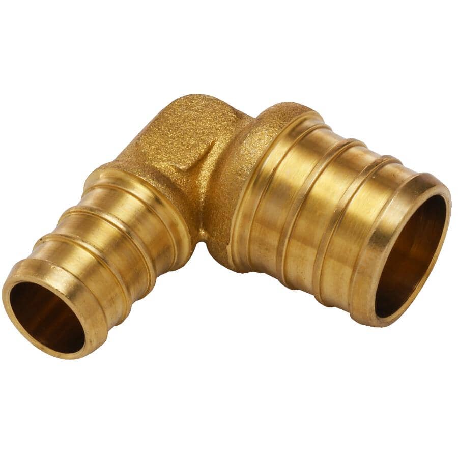 WATERLINE PRODUCTS 3/4" PEX x 1/2" PEX Brass 90 Degree Reducing Elbow ...