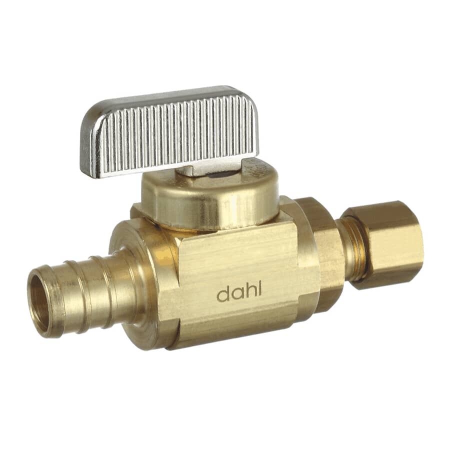 DAHL 1/2" PEX x 1/4" Compression Straight Supply Stop Valve | Home Hardware