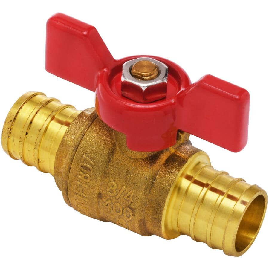 WATERLINE PRODUCTS 3/4" PEX Brass T-Handle Ball Valve | Home Hardware