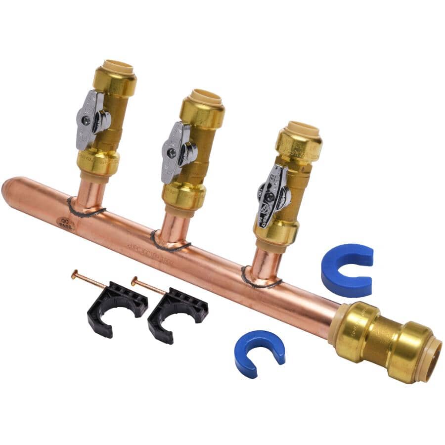 WATERLINE PRODUCTS 3/4" Push Fit Inlet x 1/2" Push Fit Push 'N' Connect ...