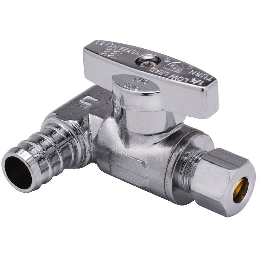 WATERLINE PRODUCTS 1/2" PEX x 1/2" PEX x 1/4" Compression Icemaker Tee ...