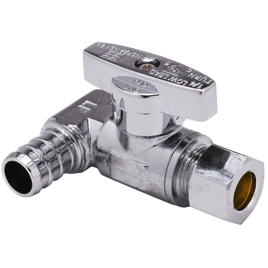 WATERLINE PRODUCTS 1/2" PEX x 1/2" PEX x 3/8" Compression Brass ...