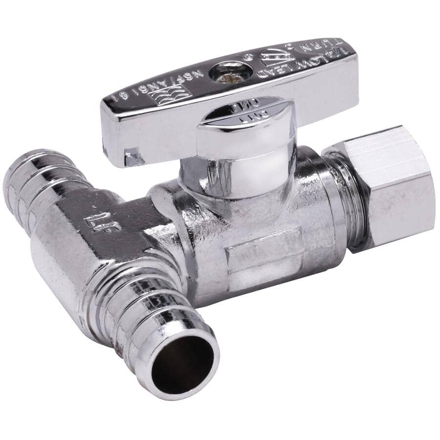 WATERLINE PRODUCTS 1/2" PEX x 1/2" PEX x 3/8" Compression Brass ...