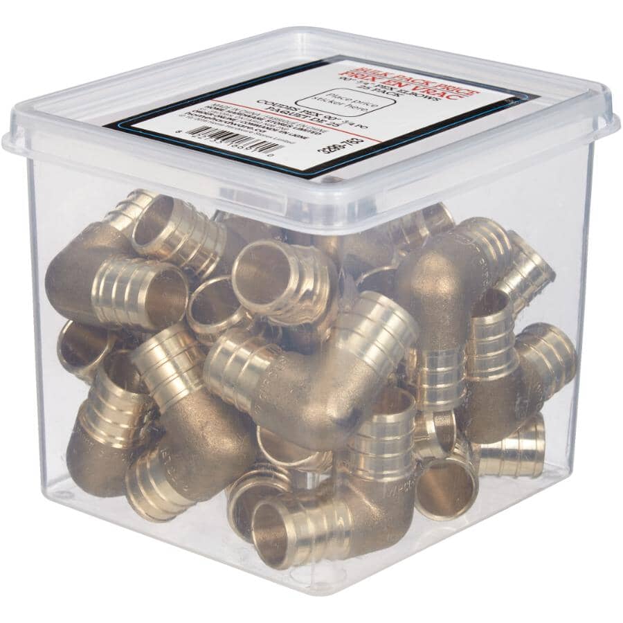 WATERLINE PRODUCTS 3/4" PEX Brass 90 Degree Elbows | Home Hardware