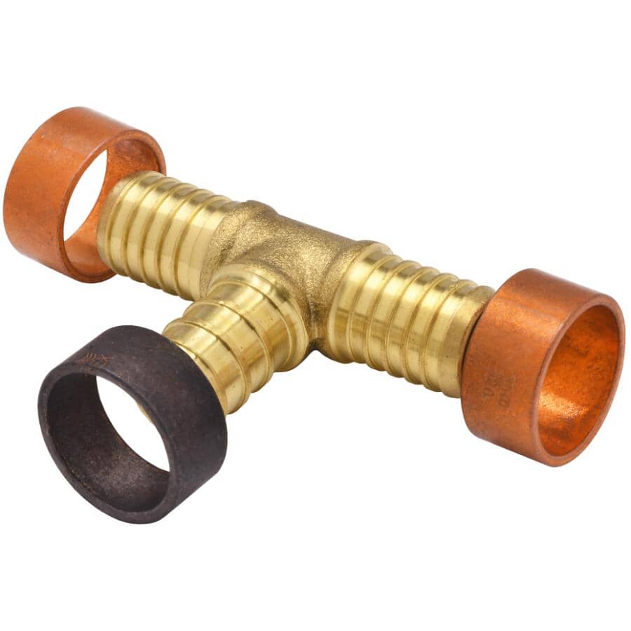 WATERLINE PRODUCTS 1/2" PB x 1/2" PB x 1/2" PEX Brass Transition Tee ...