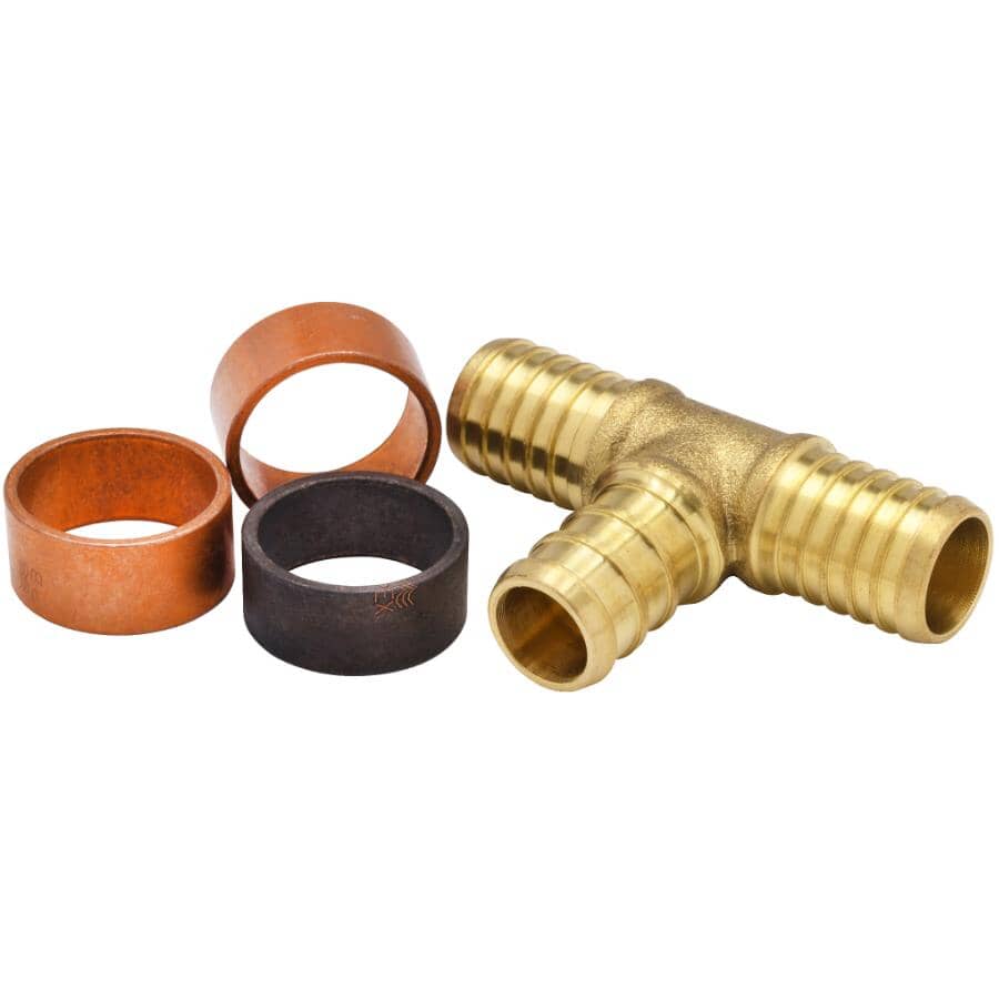 WATERLINE PRODUCTS 1/2" PB x 1/2" PB x 1/2" PEX Brass Transition Tee ...