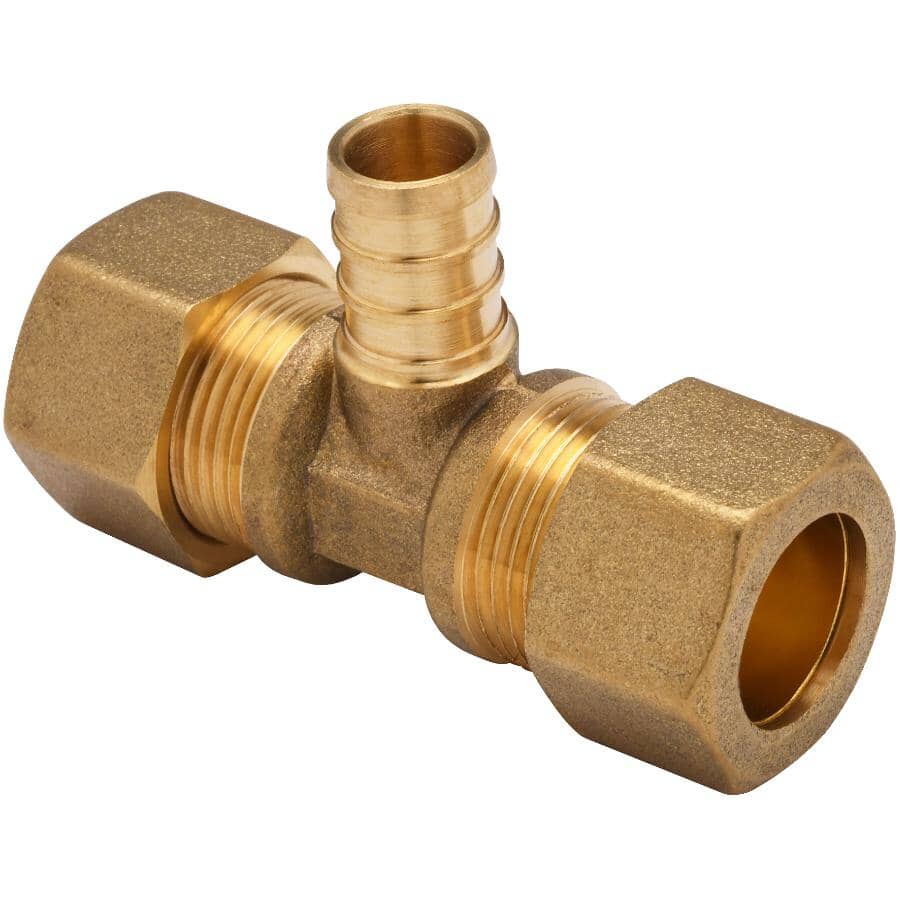 WATERLINE PRODUCTS 1/2" Compression x 1/2" Compression x 1/2" PEX Brass ...
