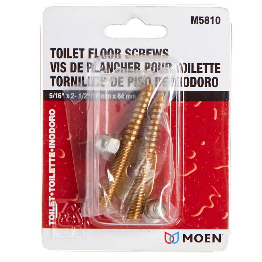 MOEN 5/16" x 2.5" Solid Brass Toilet Screw Set | Home Hardware