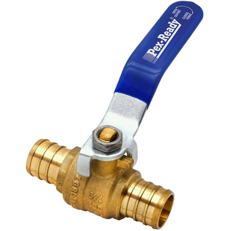 WATERLINE PRODUCTS 3/4" PEX Brass Ball Valve with Lever Handle | Home ...