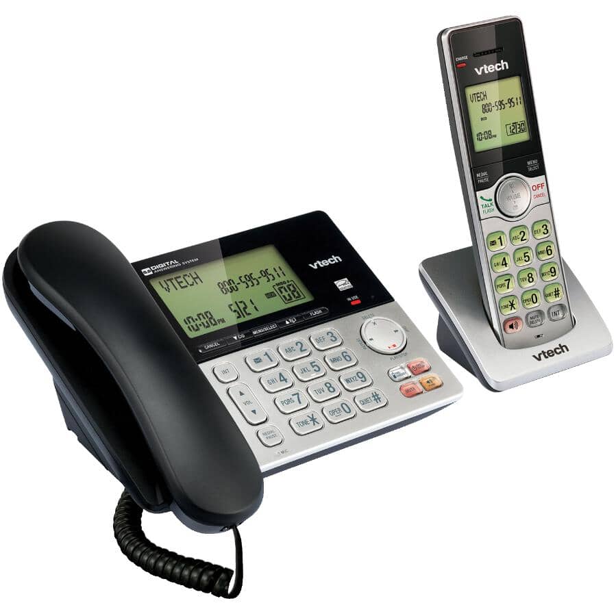 V-TECH DECT 6.0 Corded & Cordless Phones & Answering System (CS6949 ...