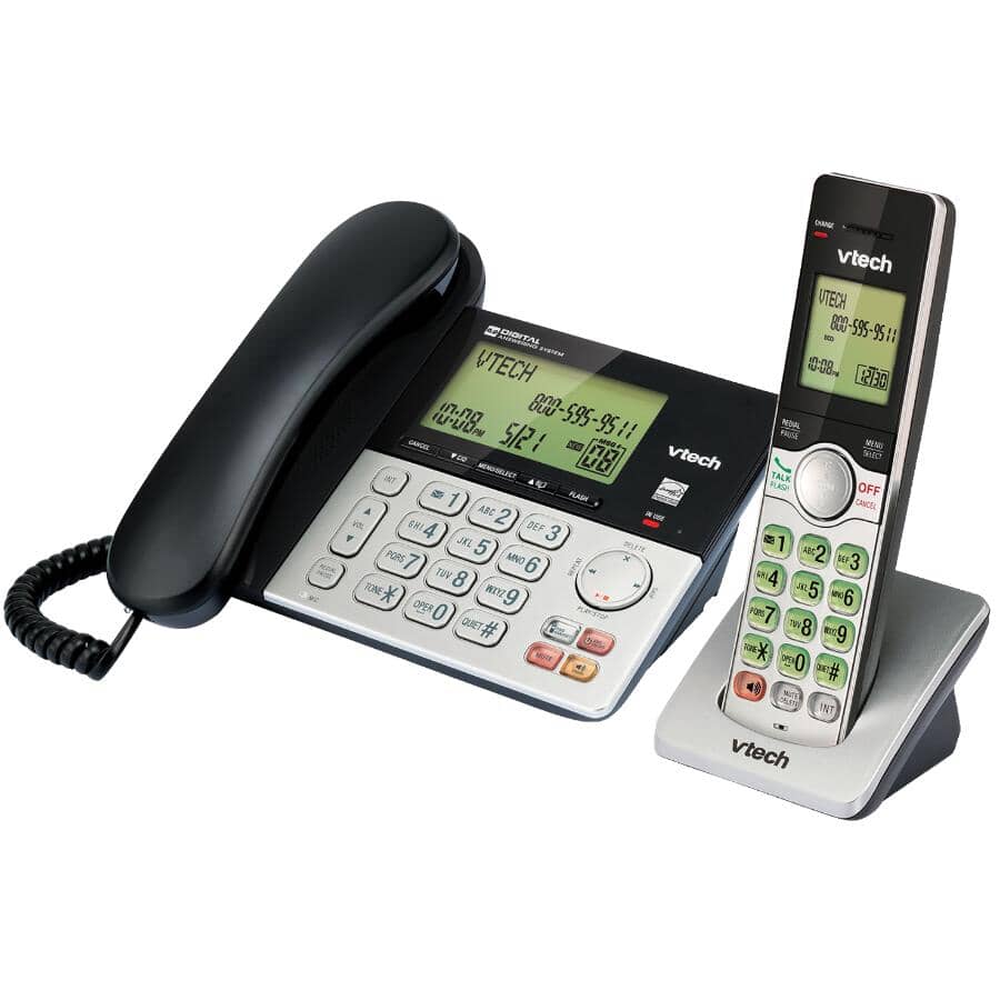 V-TECH DECT 6.0 Corded & Cordless Phones & Answering System (CS6949 ...