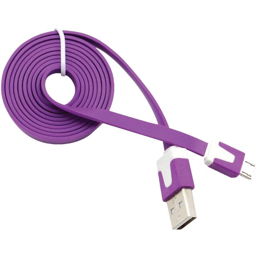 Getpower A-Micro B USB Cable, Assorted Colours | Home Hardware