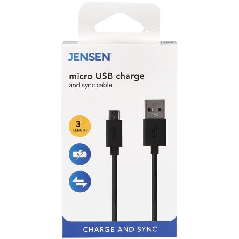 JENSEN 0.9 m / 3' USB Charge & Sync Cable | Home Hardware