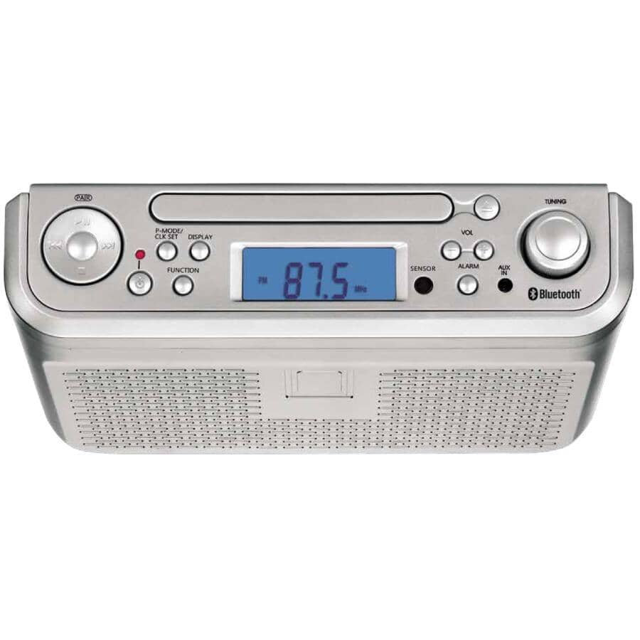 PROSCAN Under the Counter Bluetooth FM Clock Radio with CD Player ...