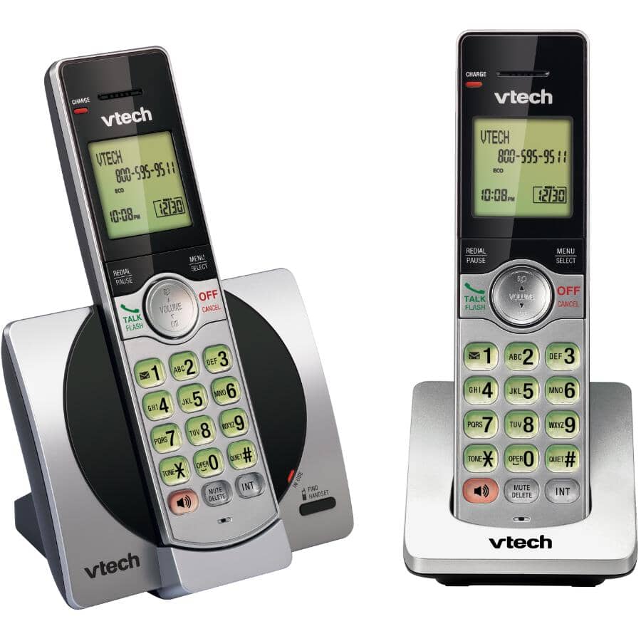 V-TECH 2 Pack Dect 6.0 Cordless Phones, with Caller Identification ...