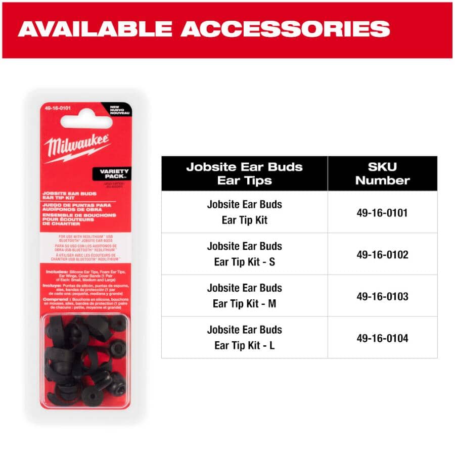 MILWAUKEE REDLITHIUM USB Bluetooth Jobsite Ear Buds | Home Hardware
