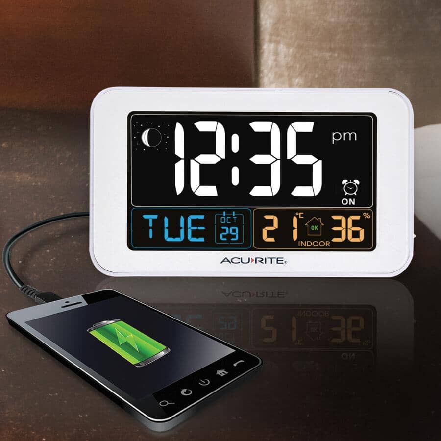 ACU-RITE Intelli-Time, Indoor Temperature and Humidity Alarm Clock ...