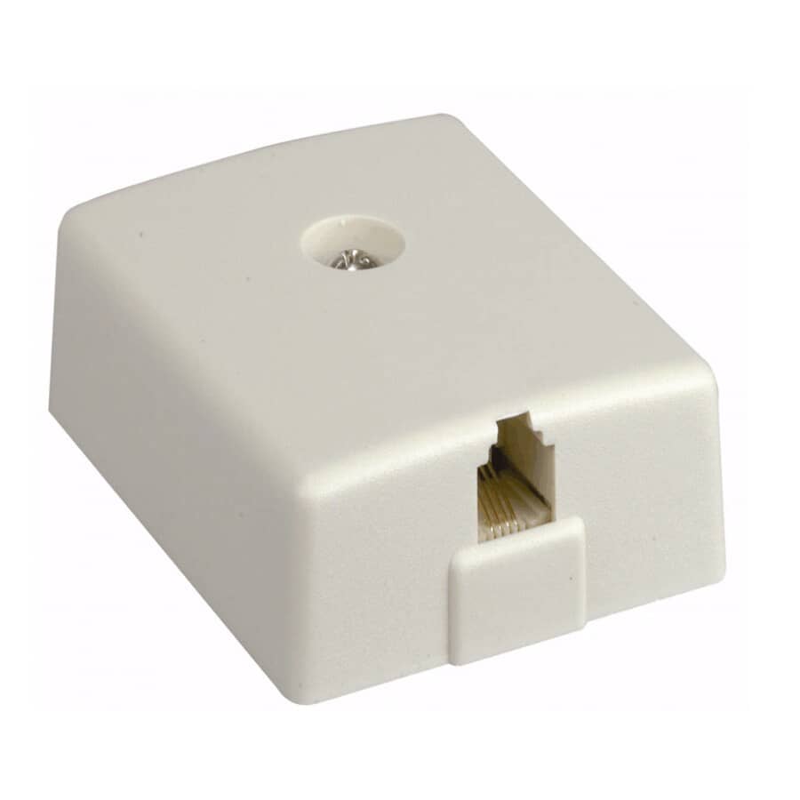 RCA Surface Mount Phone Jack - White | Home Hardware