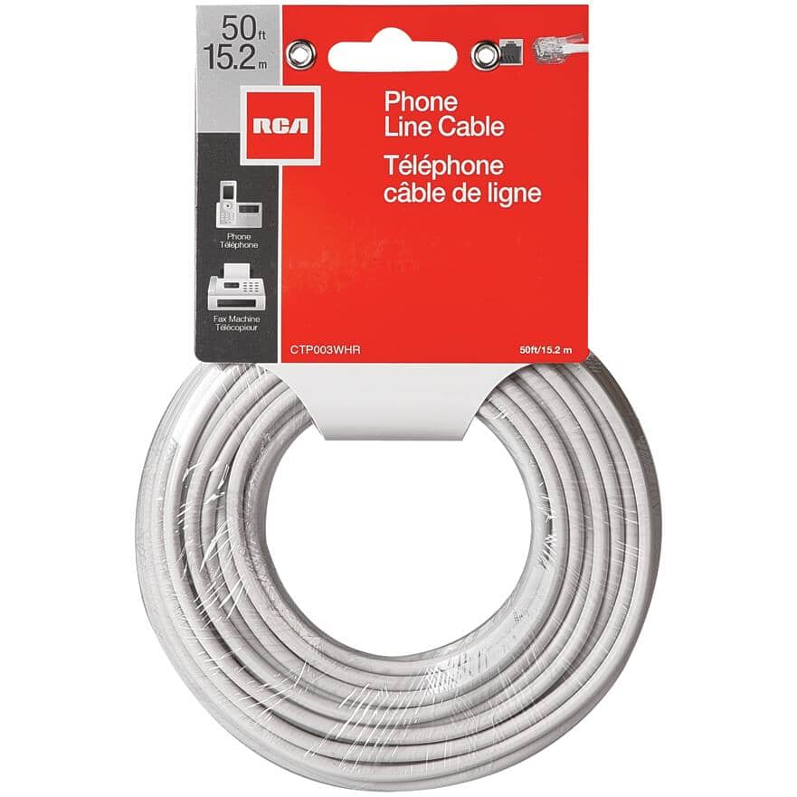 RCA 15.2 m / 50' Modular Phone Line Cord | Home Hardware