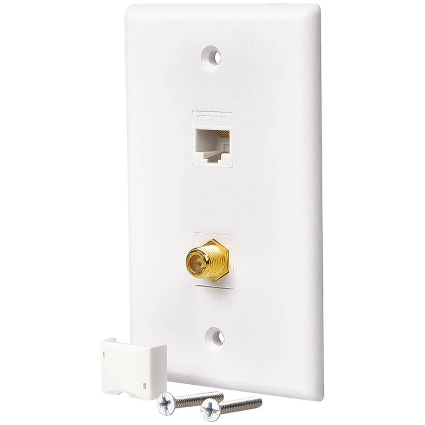RCA CAT5E / CAT6 Data & Coaxial Wall Plate | Home Hardware