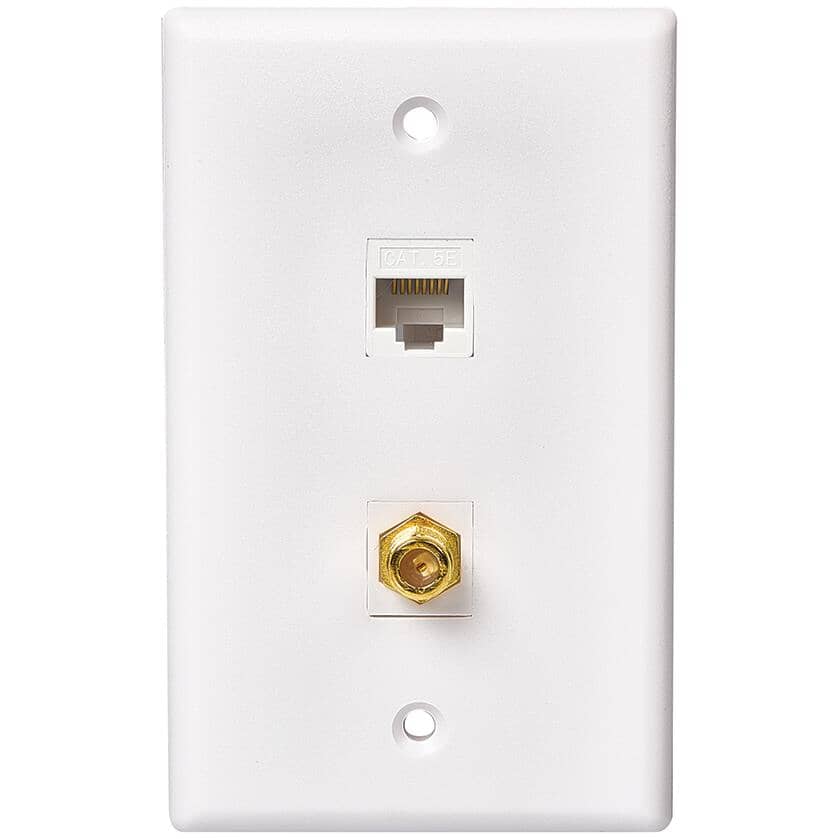RCA CAT5E / CAT6 Data & Coaxial Wall Plate | Home Hardware