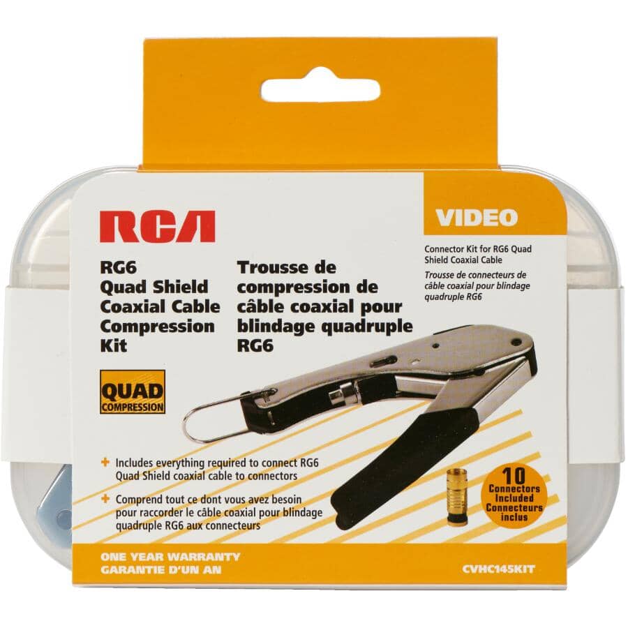 RCA RG6 Quad Shield Coaxial Cable Compression Kit | Home Hardware