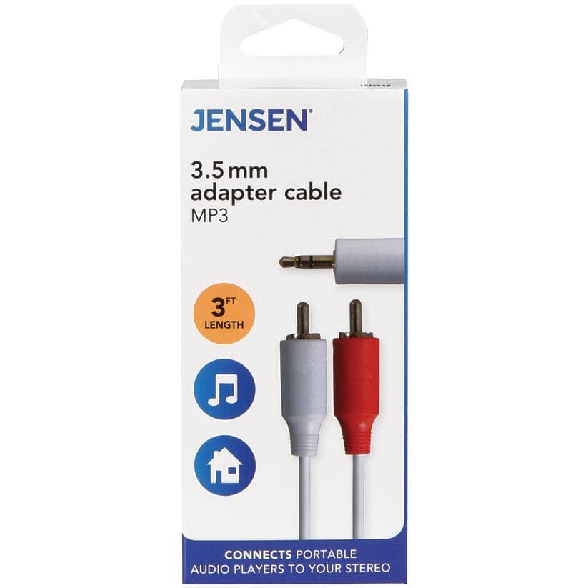 JENSEN 0.9M/3' Adapter Cable, with 3.5mm Premium Plug | Home Hardware