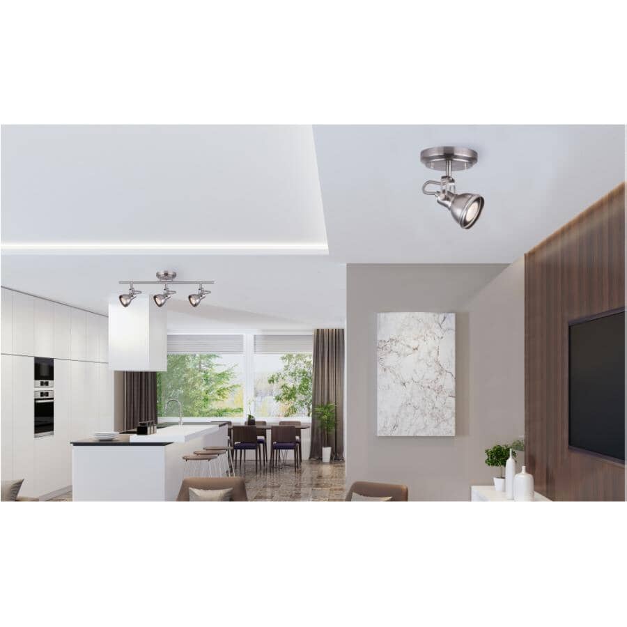 CANARM Luminaire sur rail Polo à 3 lampes, nickel brossé | Home Hardware