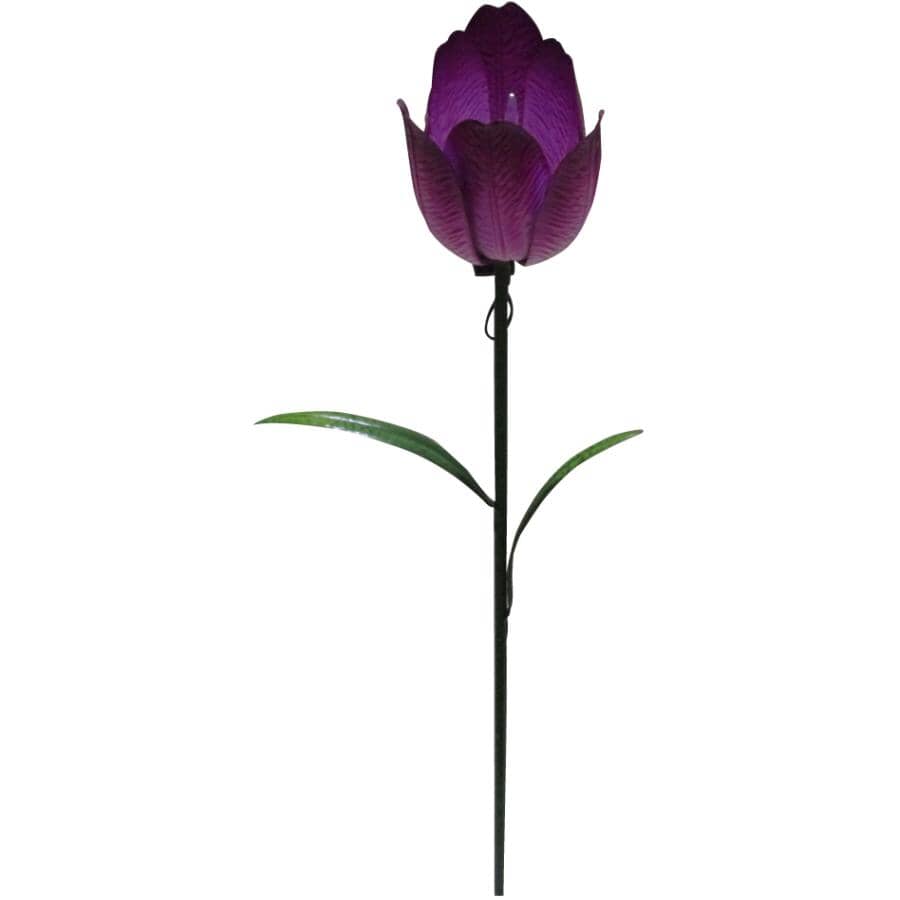 Moonrays Garden Stake 36' Purple Tulip Solar Light | Home Hardware
