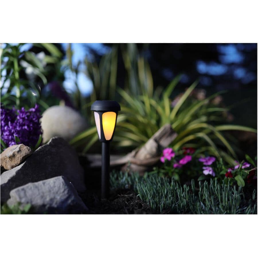 MOONRAYS Solar Mini Flame Effect Stake Pathmarker | Home Hardware