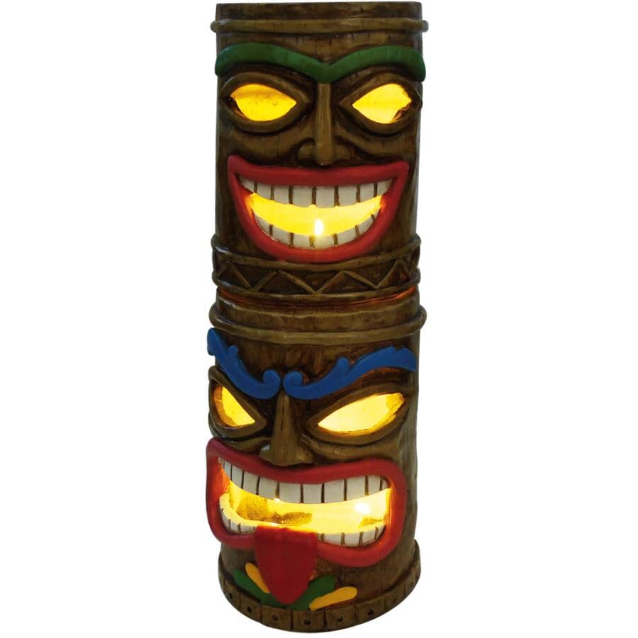 MOONRAYS Solar Tiki Man Garden Statue | Home Hardware