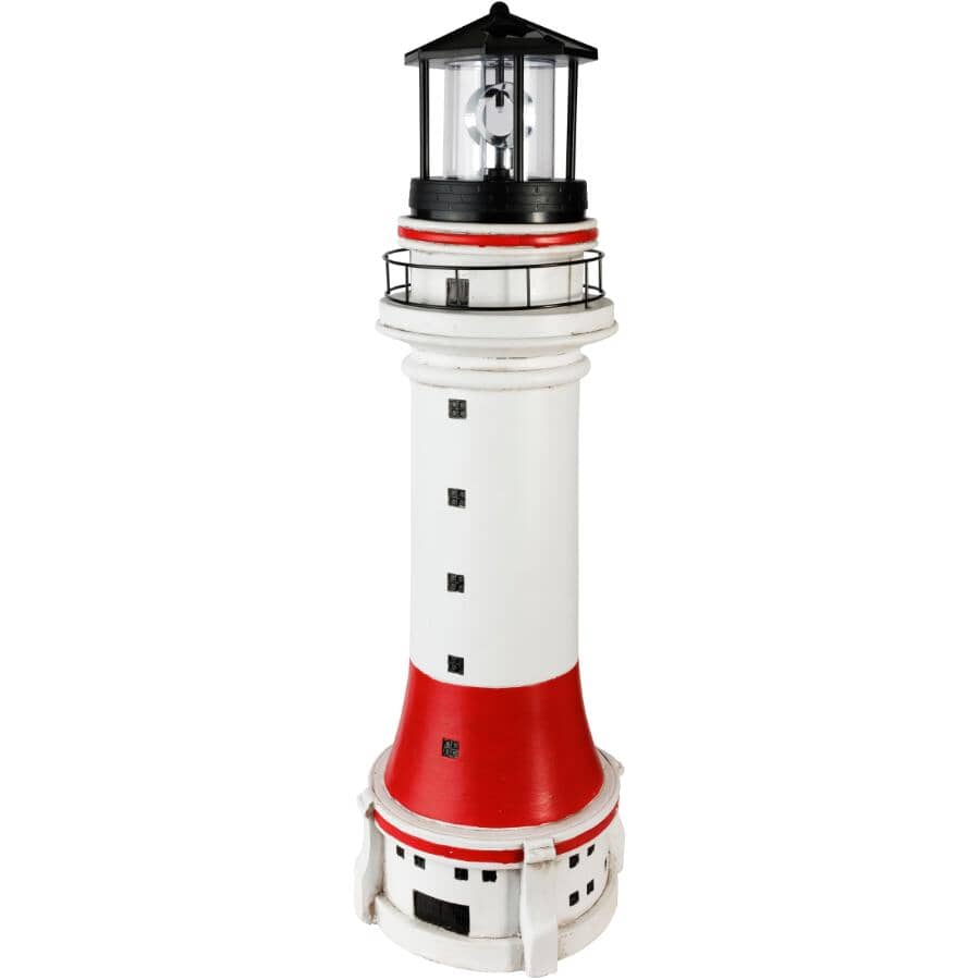 MOONRAYS Solar Lighthouse Garden Statue | Home Hardware