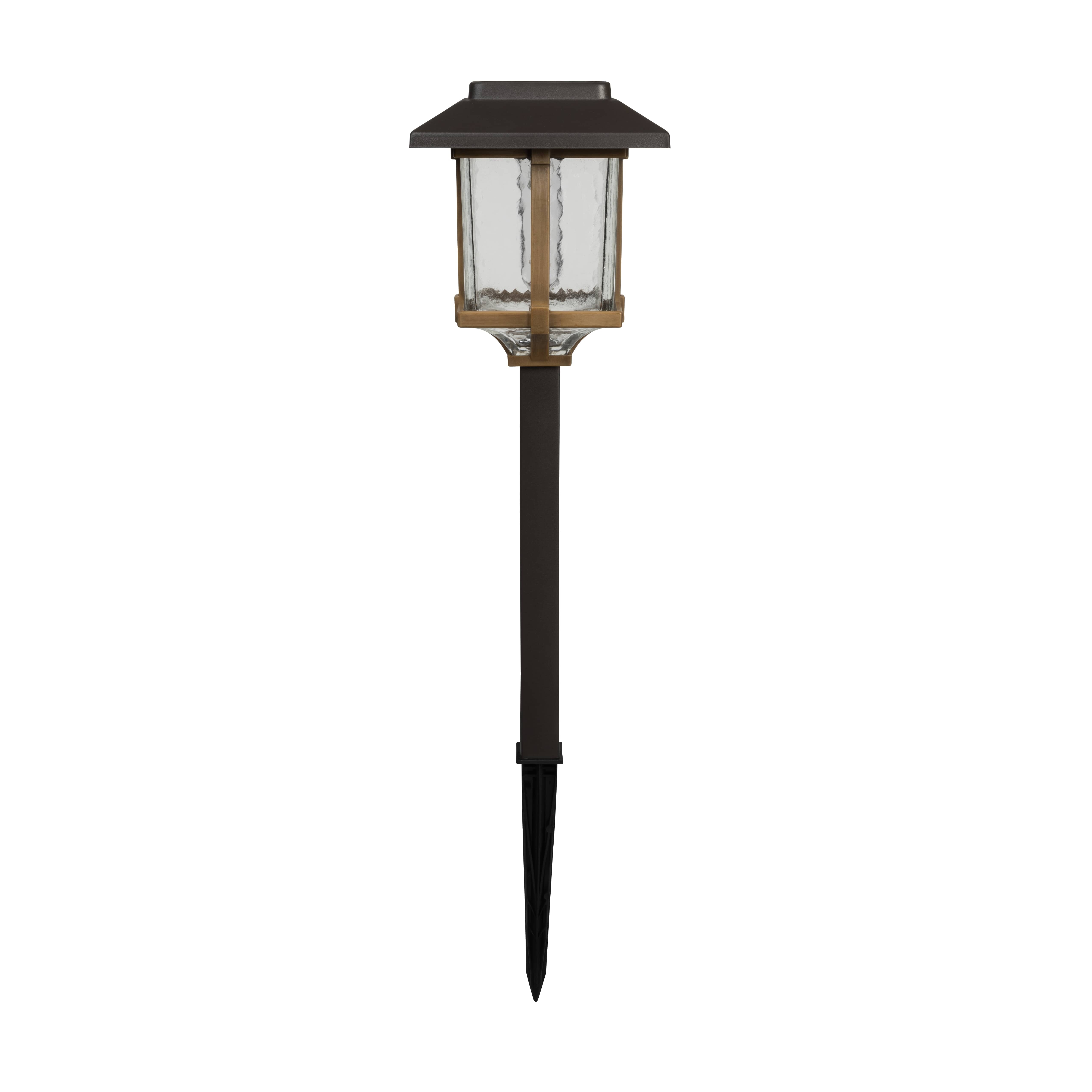 MOONRAYS Solar Two Tone Metal Pathway Light with Filament Bulb and ...