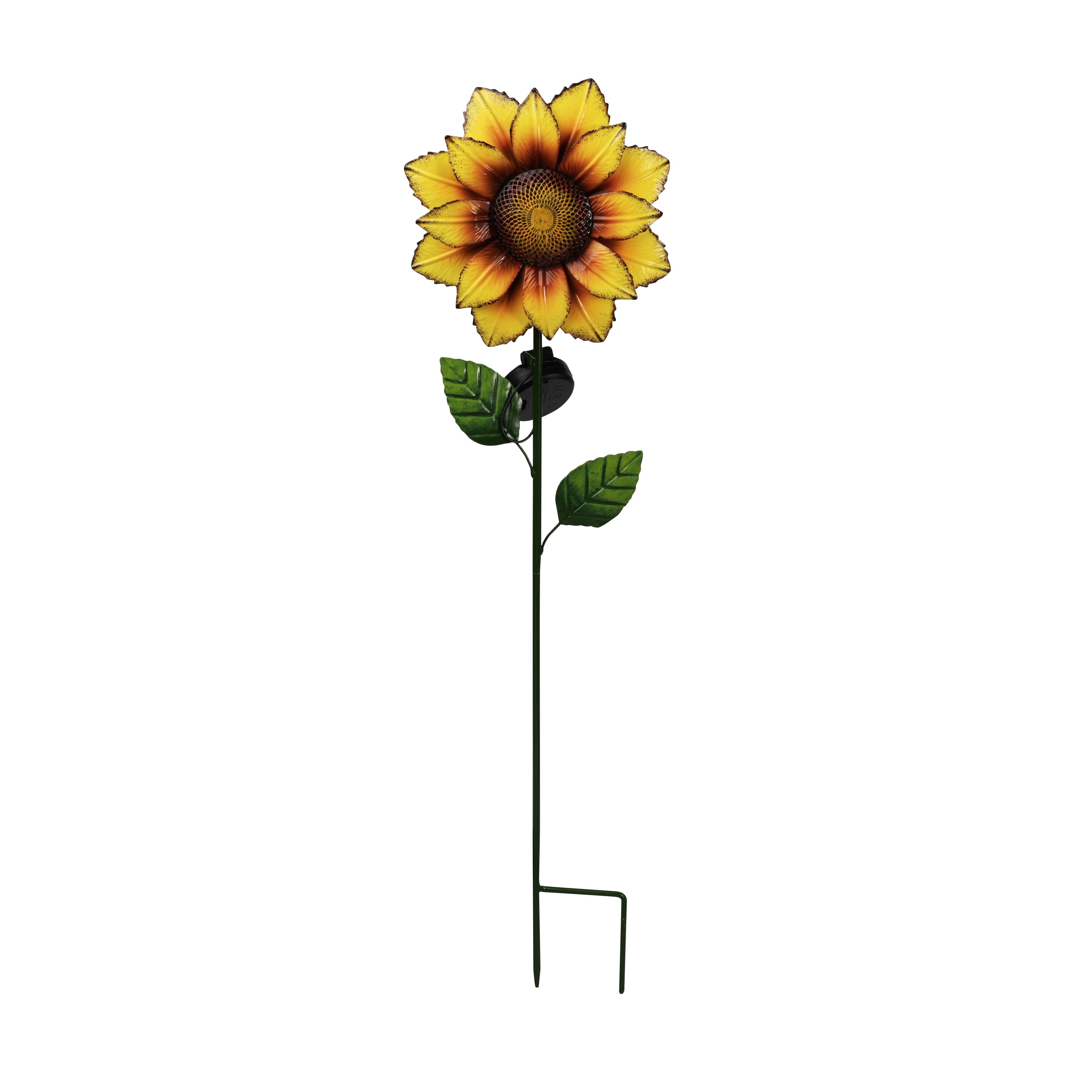 MOONRAYS Solar Metal Sunflower Stick Light with Microdot LEDs | Home ...
