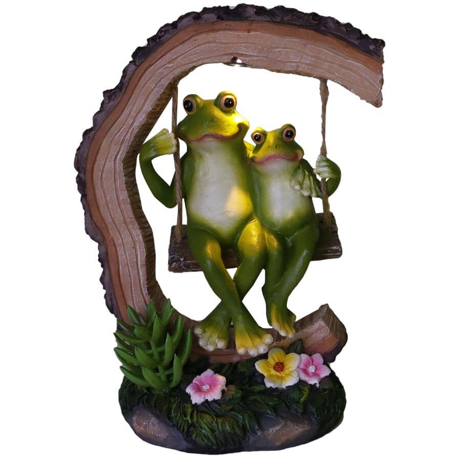INSTYLE Frogs in Swing Solar Garden Statue | Home Hardware