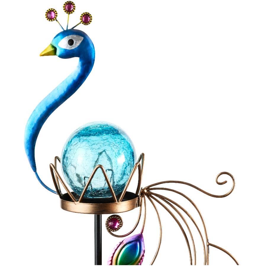 MOONRAYS Metal Peacock Solar Garden Stake | Home Hardware