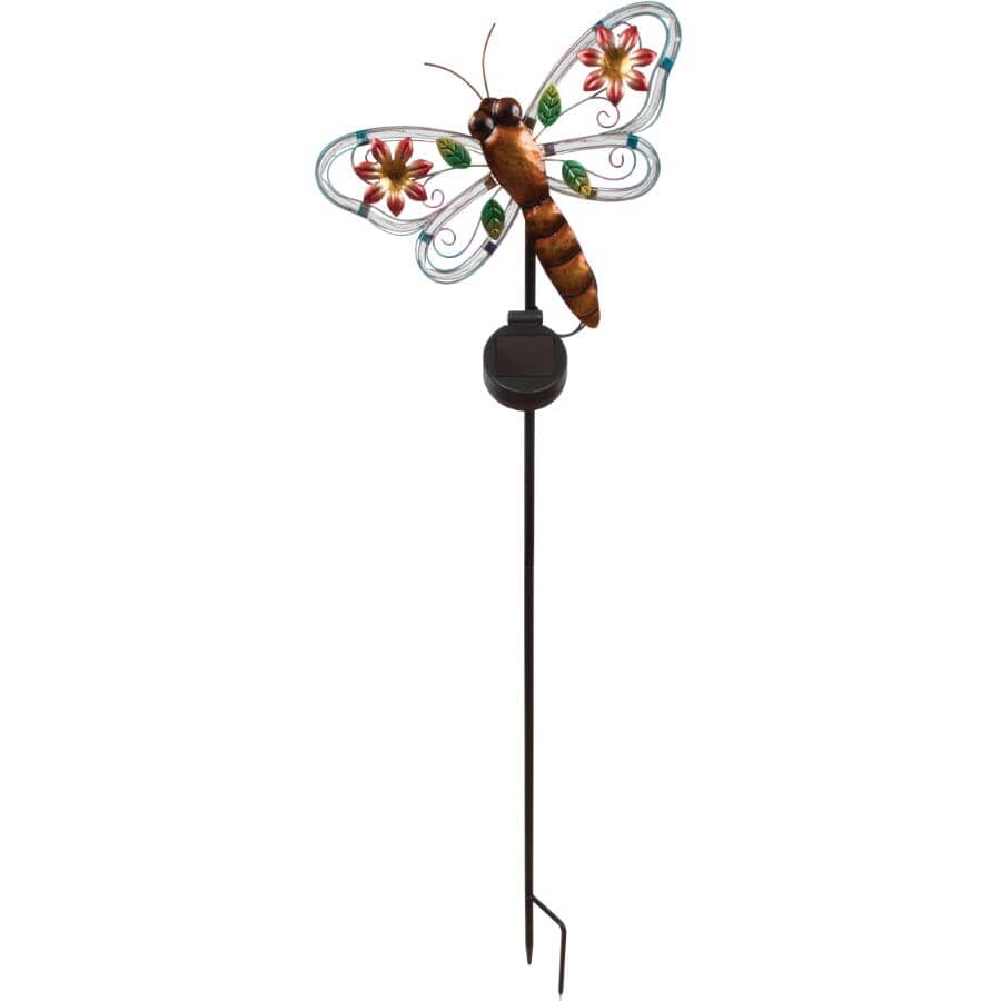 MOONRAYS Metal Dragonfly Solar Garden Stake with Microdot Rope Wings ...