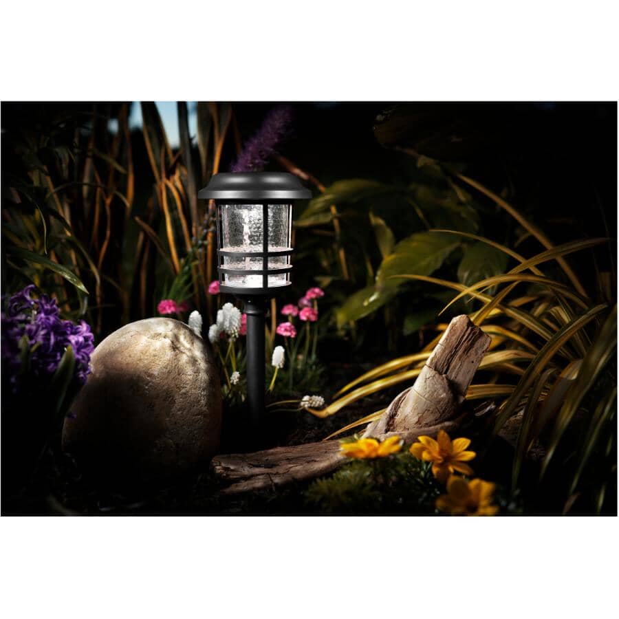 MOONRAYS Solar Metal Path Marker with Waffle Glass Lens and Bluetooth ...