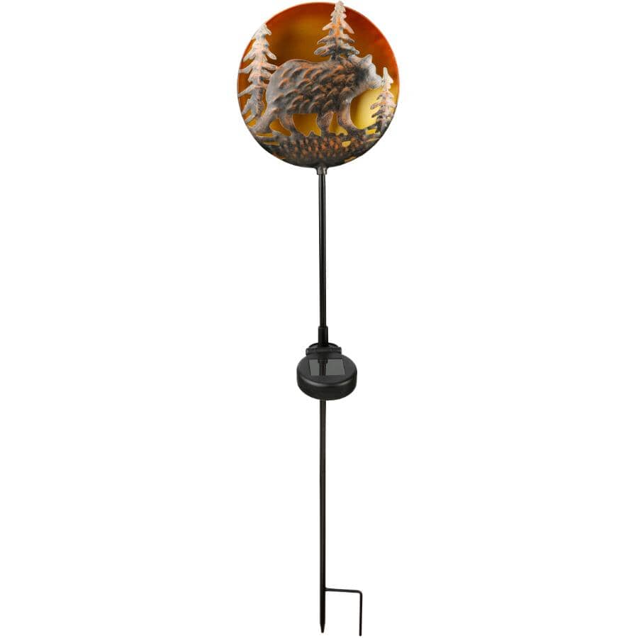 MOONRAYS Metal Bear Themed Solar Garden Stake | Home Hardware
