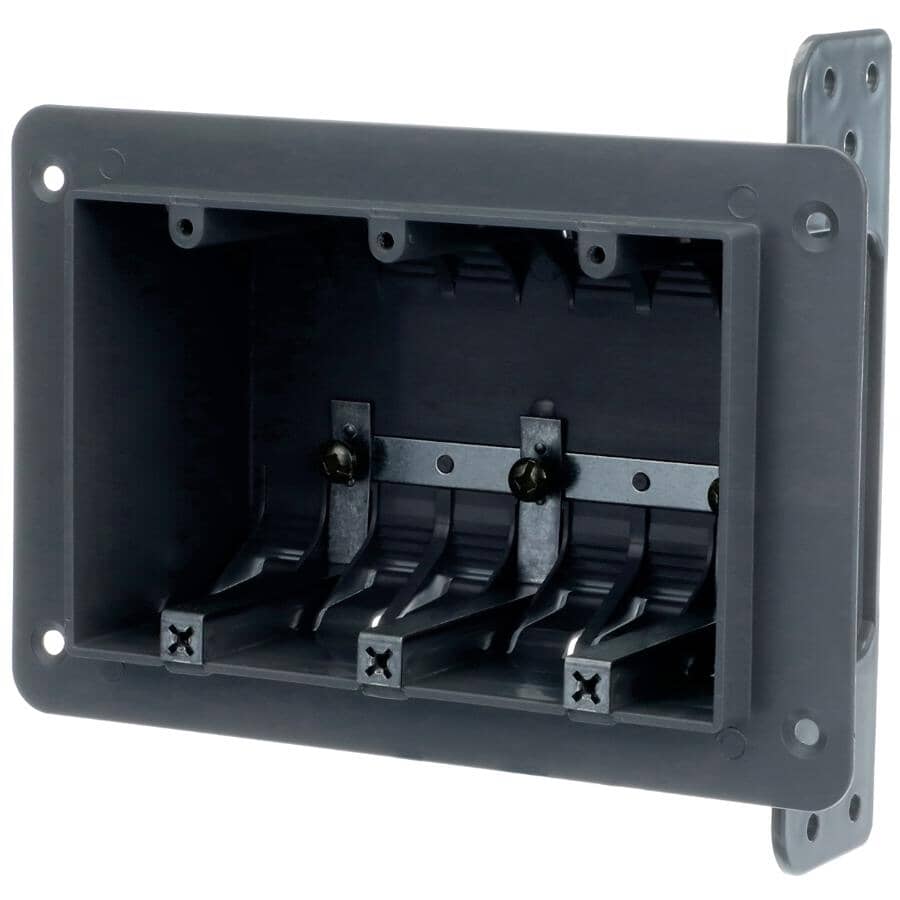 NU TEK Three Gang Plastic Device Box with Integrated Bracket | Home ...