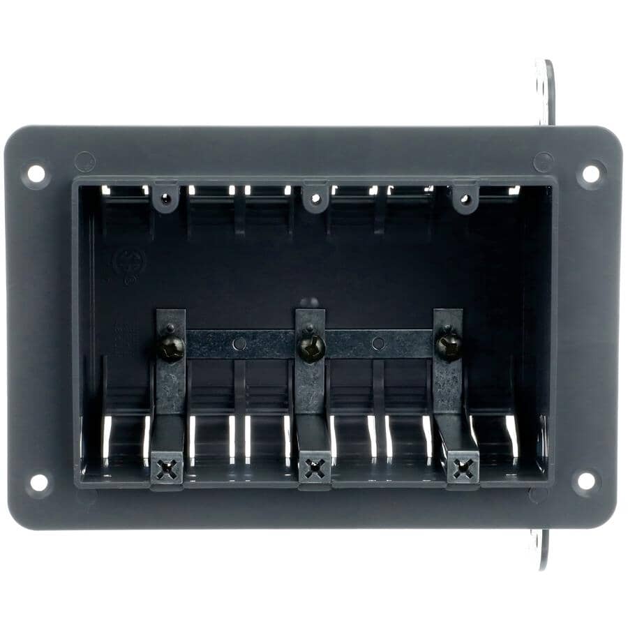 NU TEK Three Gang Plastic Device Box with Integrated Bracket | Home ...