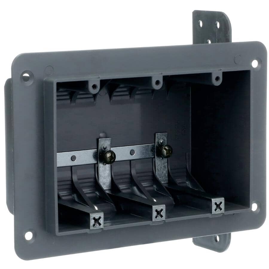 NU TEK Three Gang Plastic Device Box with Integrated Bracket | Home ...